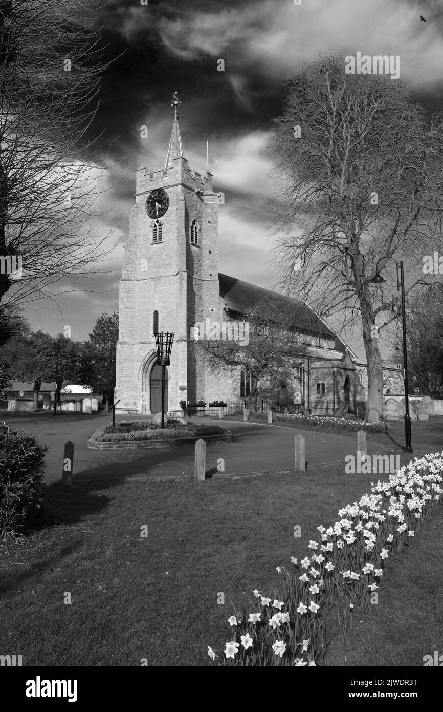 Spring view of St Peters church, Chatteris town, Cambridgeshire ...