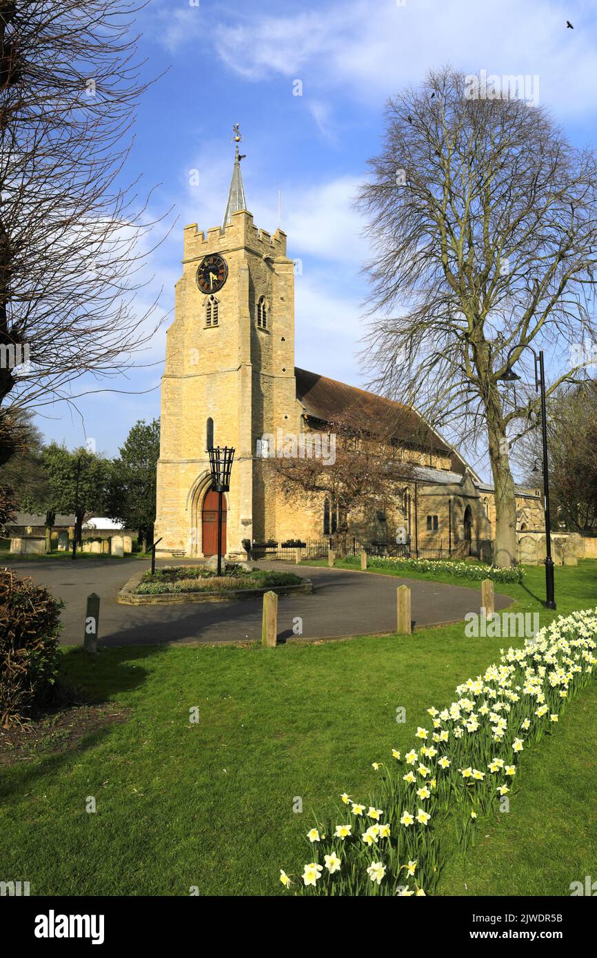 Spring view of St Peters church, Chatteris town, Cambridgeshire ...