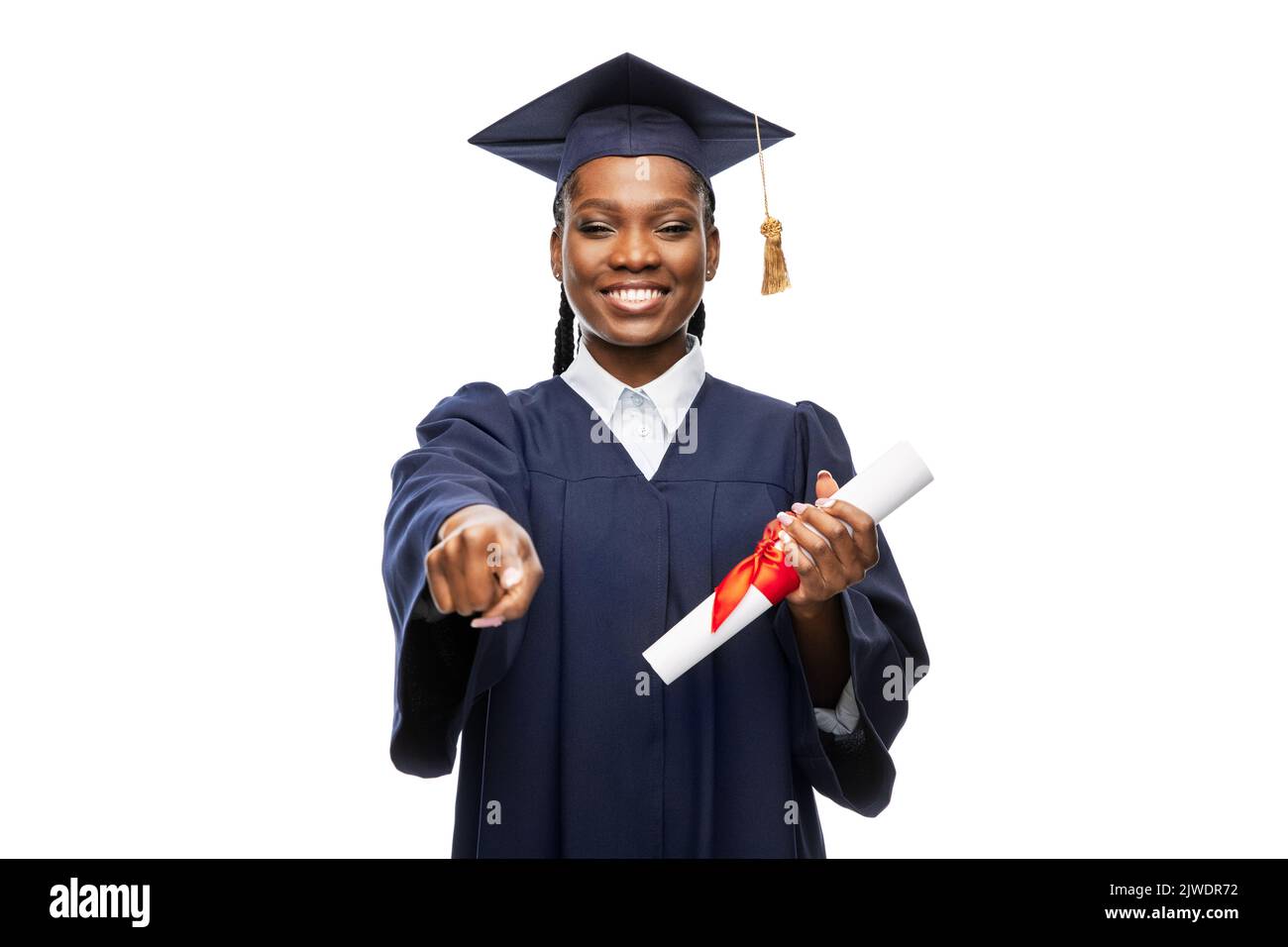 happy female graduate student with diploma Stock Photo - Alamy