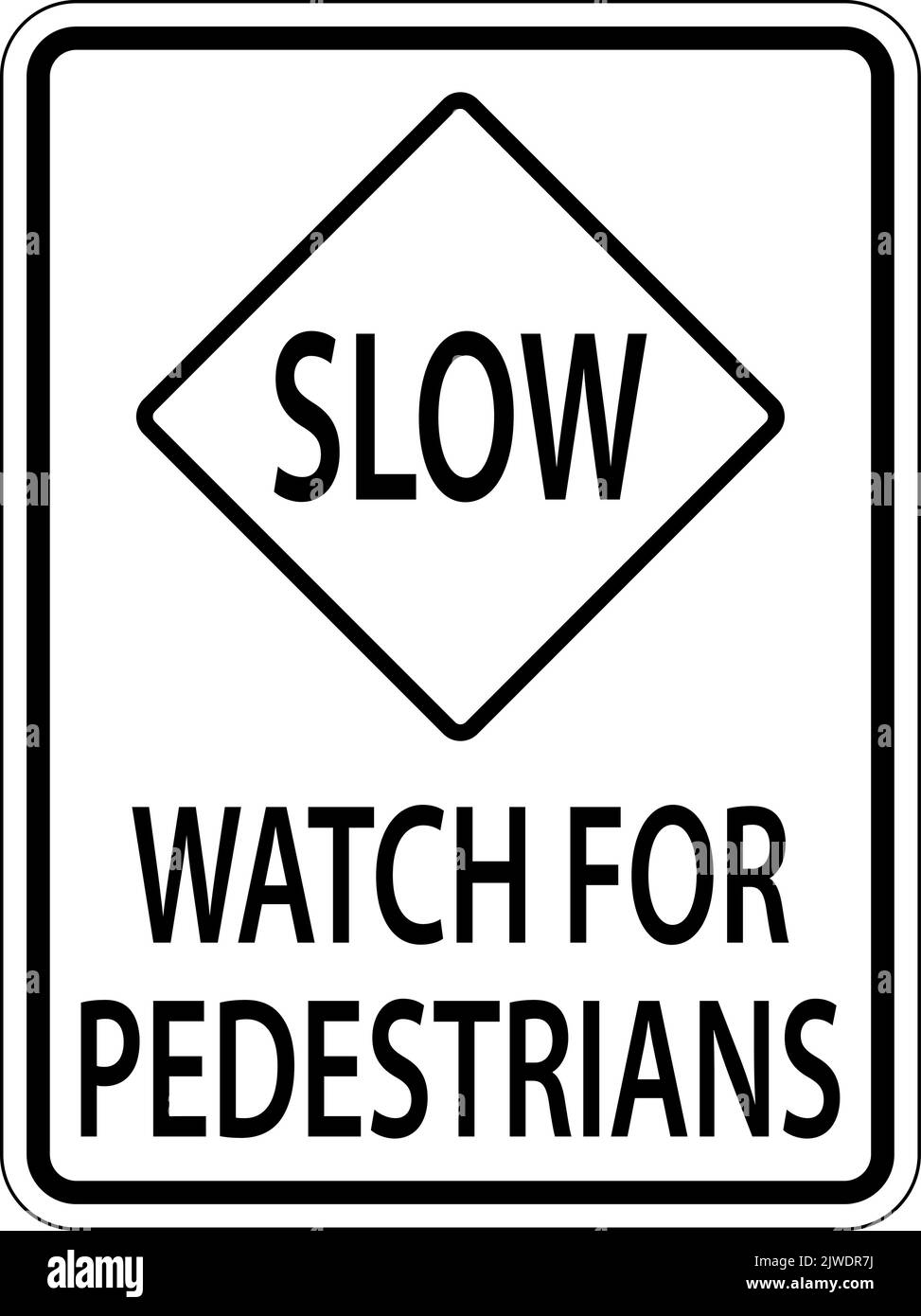 Notice sign slow walking Stock Vector Images - Alamy