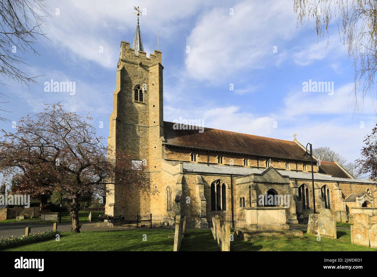 Spring view of St Peters church, Chatteris town, Cambridgeshire ...