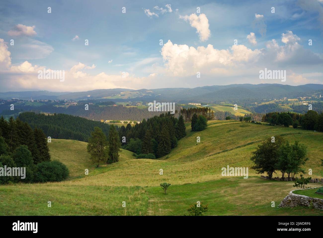 Road to Asiago near Albaredo, Rotzo, in Vicenza province, Veneto, Italy ...