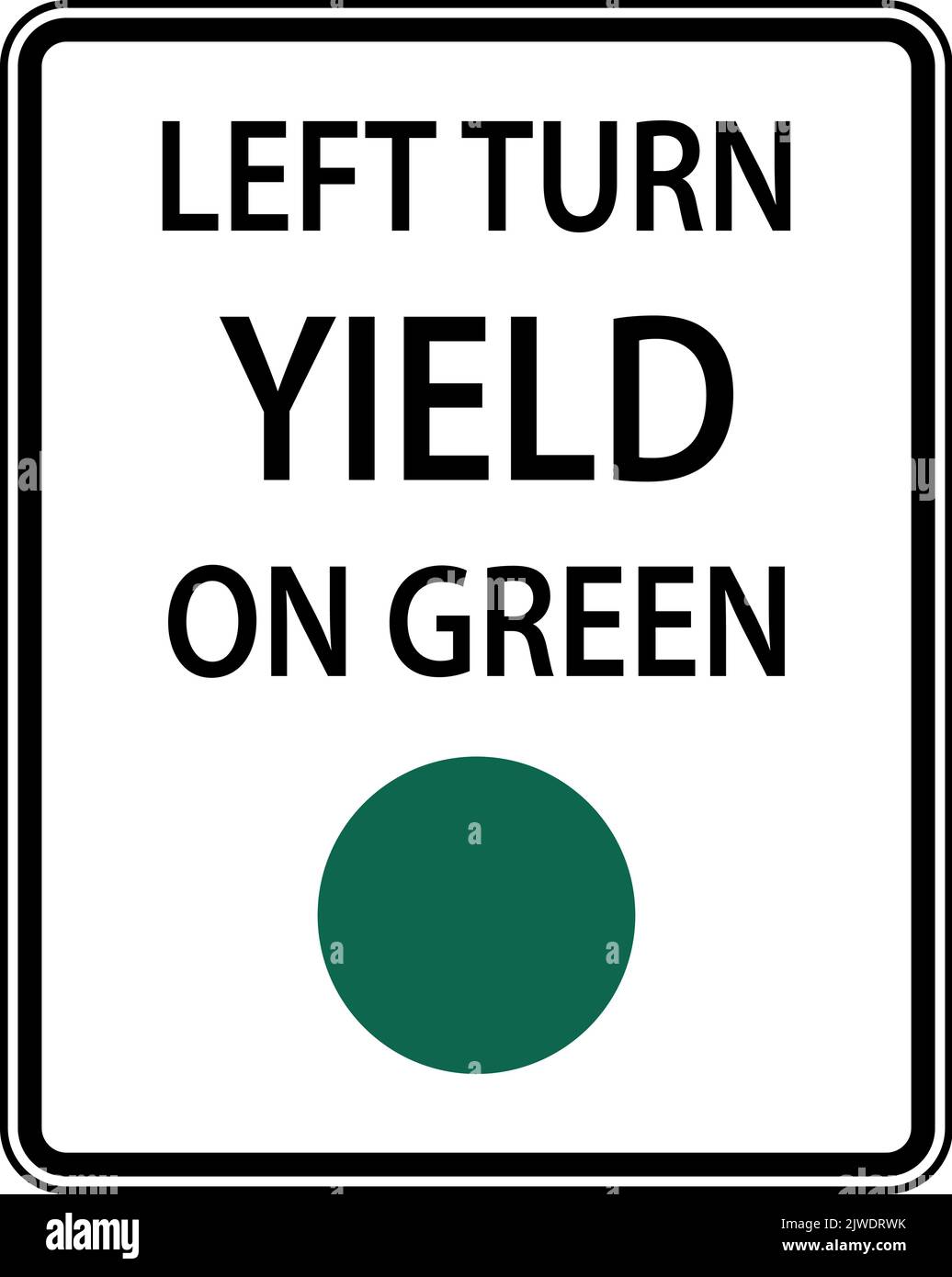 Symbol Left Turn Yield On Green Sign Stock Vector Image & Art - Alamy