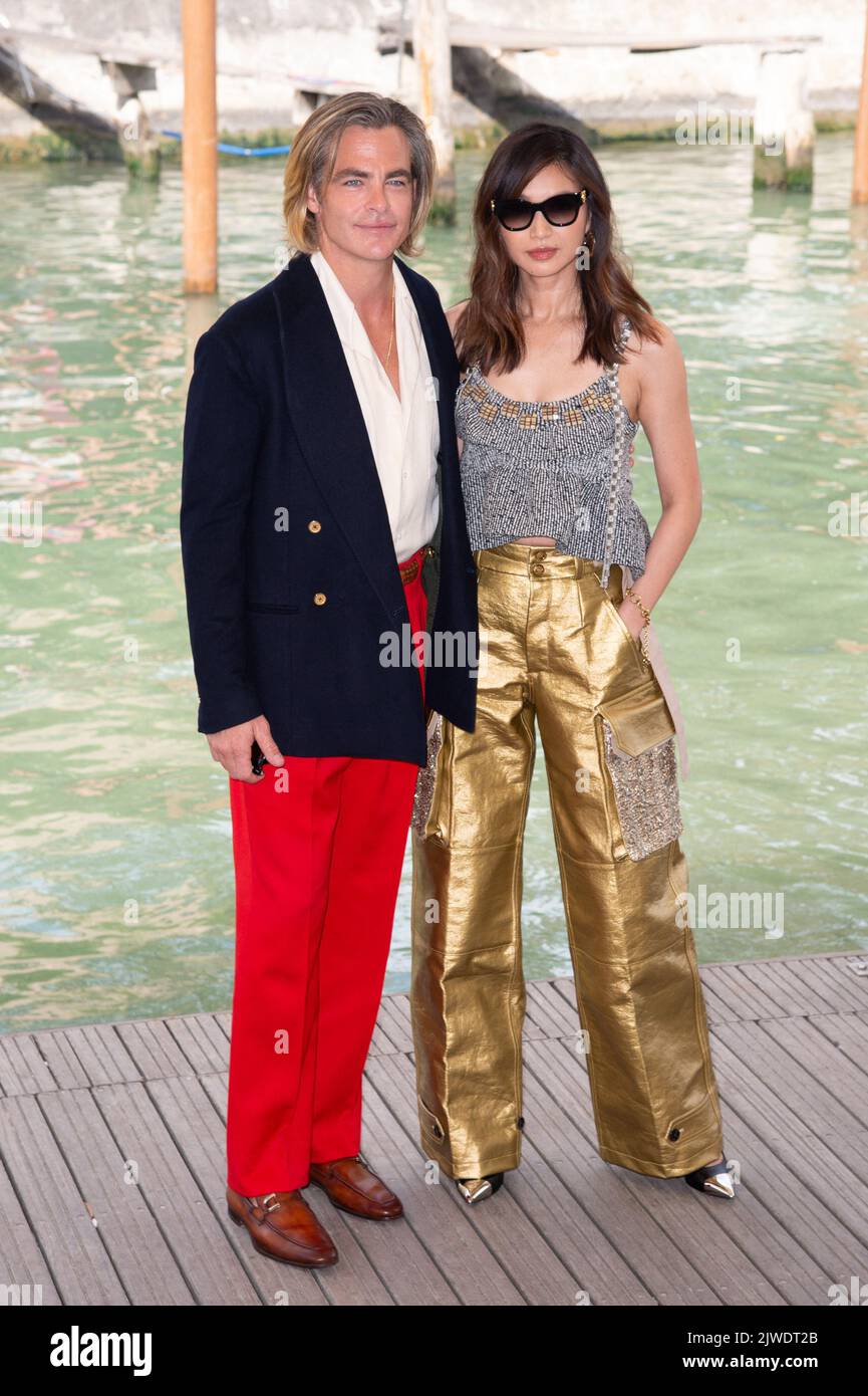 Gemma Chan and Chris Pine arriving at the Casino for the Don't Worry ...