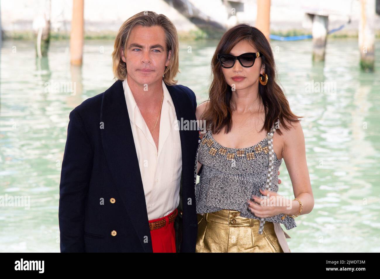 Gemma Chan and Chris Pine arriving at the Casino for the Don't Worry ...