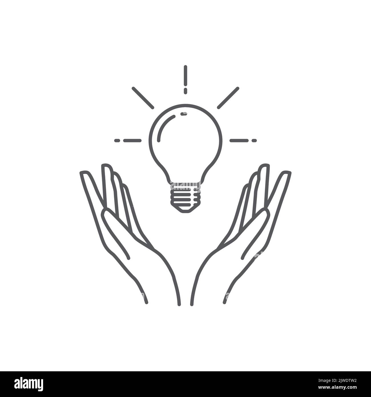 Light bulb in hand icon. Hand line icon with Lamp light bulb icon ... Light bulb in hand icon. Hand line icon with Lamp light bulb icon ...