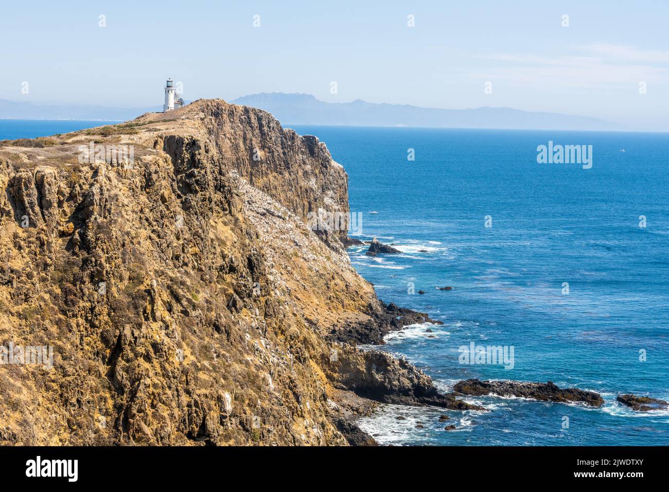 Steep Cliffs of Anacapa Island Drop Onto The Narrow Beach Below Anacapa ...