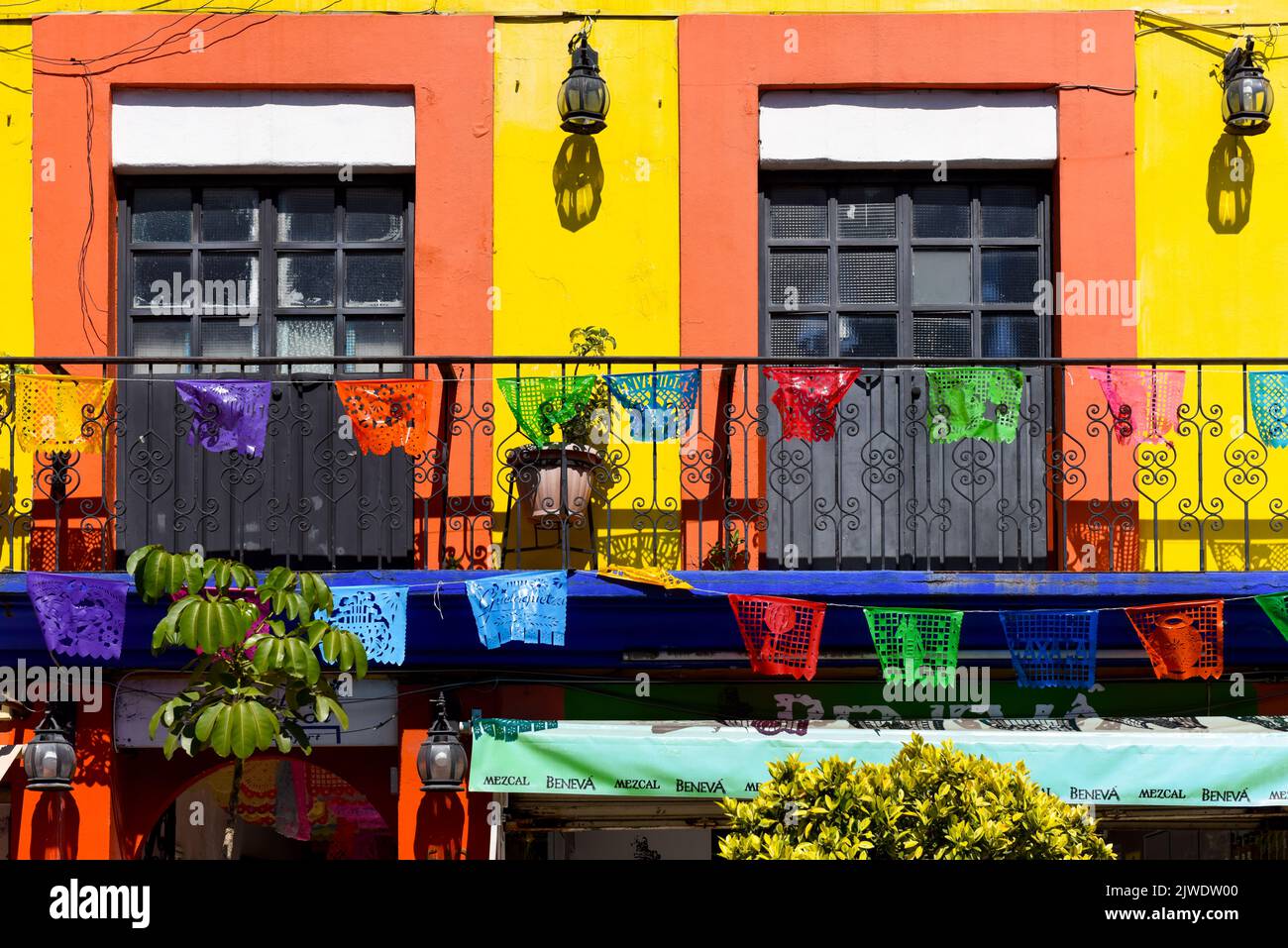 Colourful building details in the historical center of the city of ...