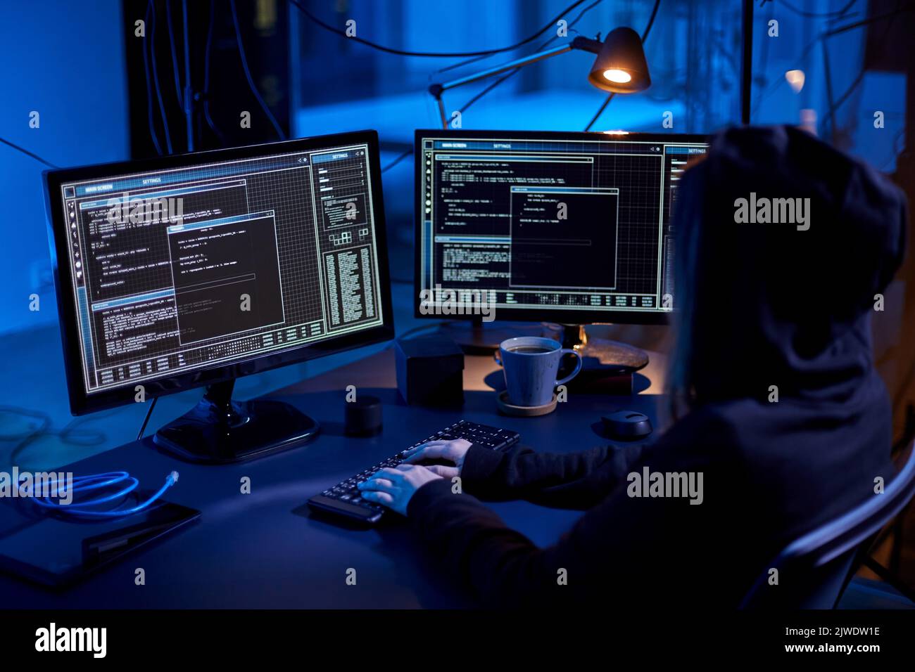 hacker using computer virus for cyber attack Stock Photo - Alamy