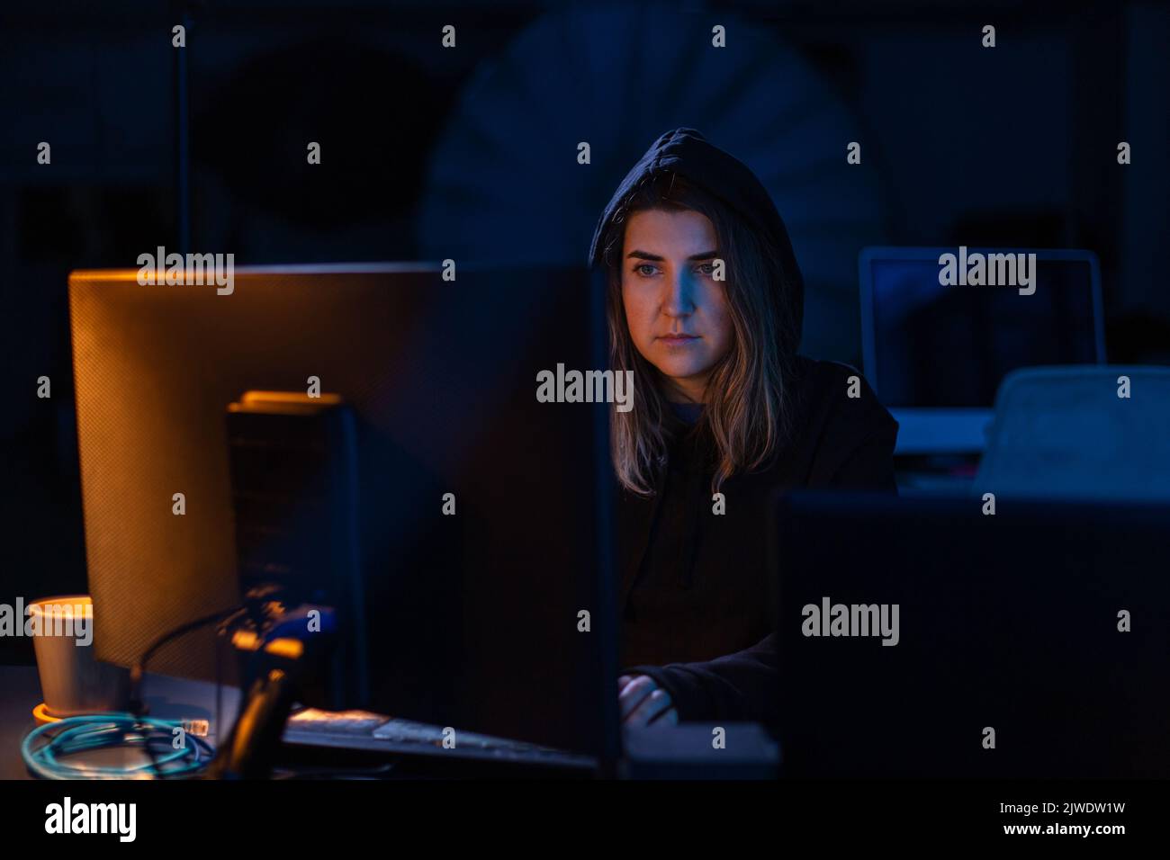 hacker using computer virus for cyber attack Stock Photo - Alamy