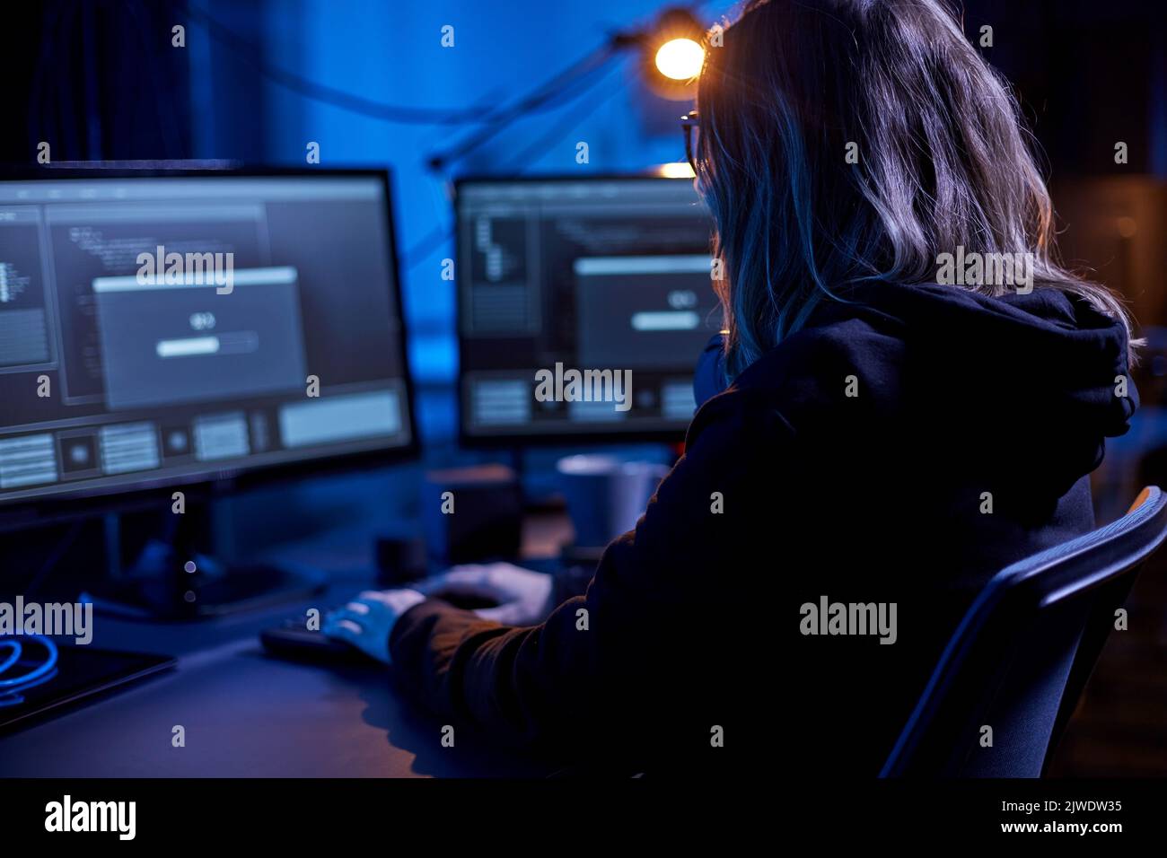 hacker using computer virus for cyber attack Stock Photo - Alamy