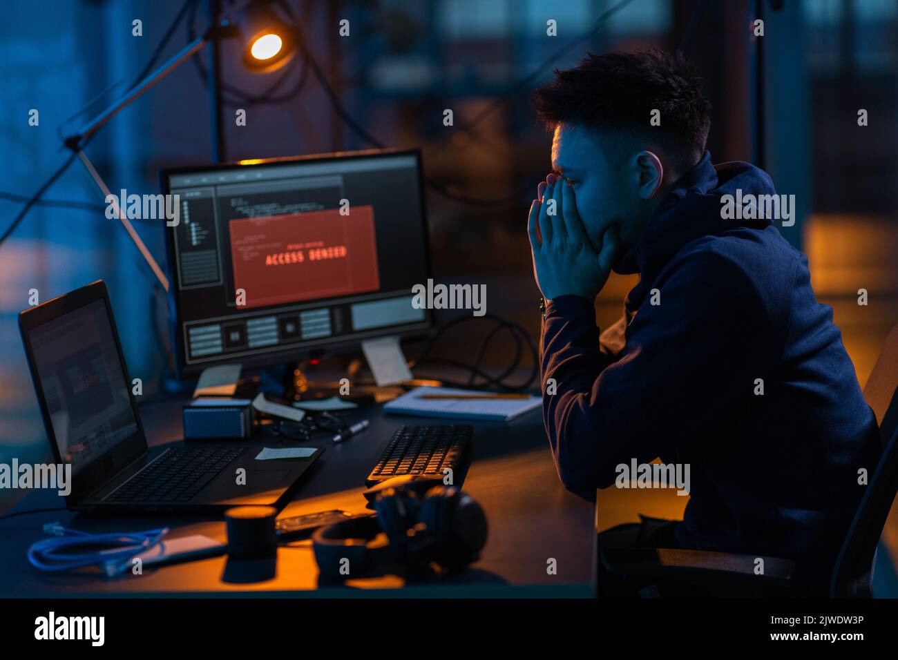 hacker using computer virus for cyber attack Stock Photo - Alamy