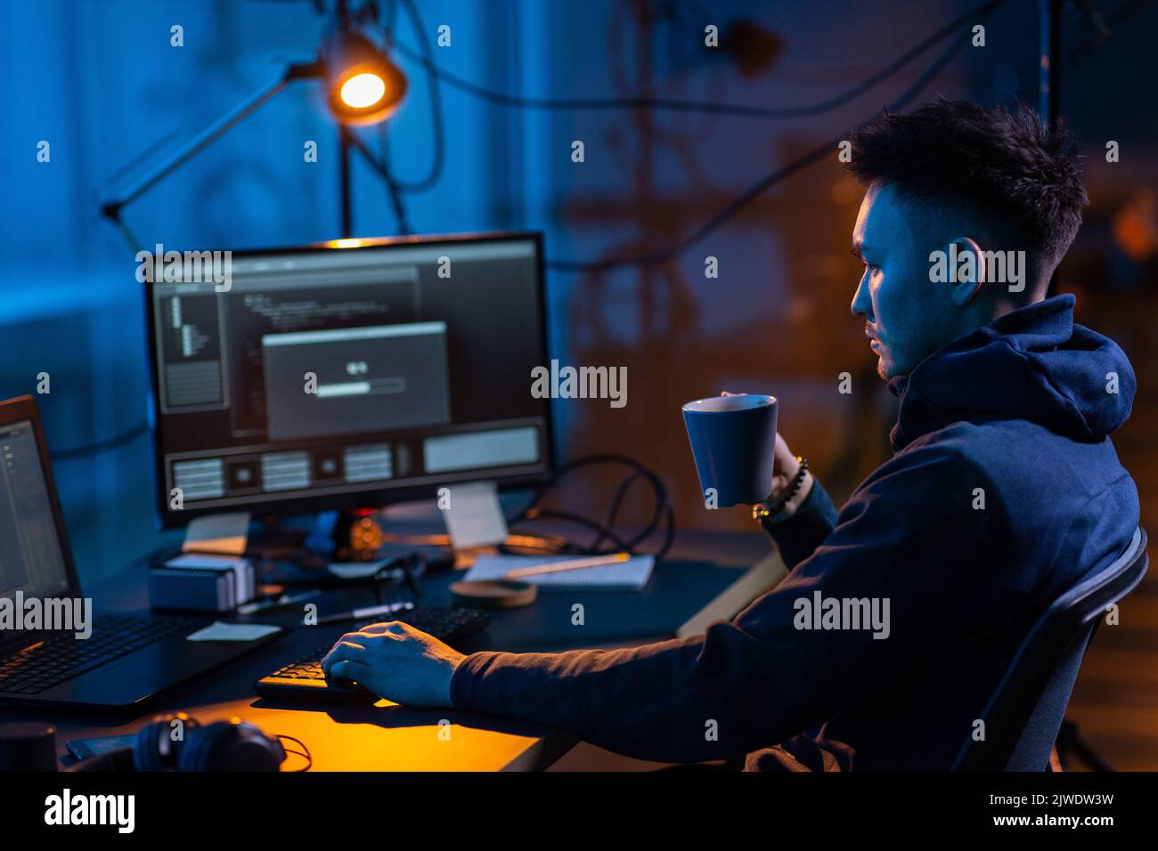 hacker using computer virus for cyber attack Stock Photo - Alamy