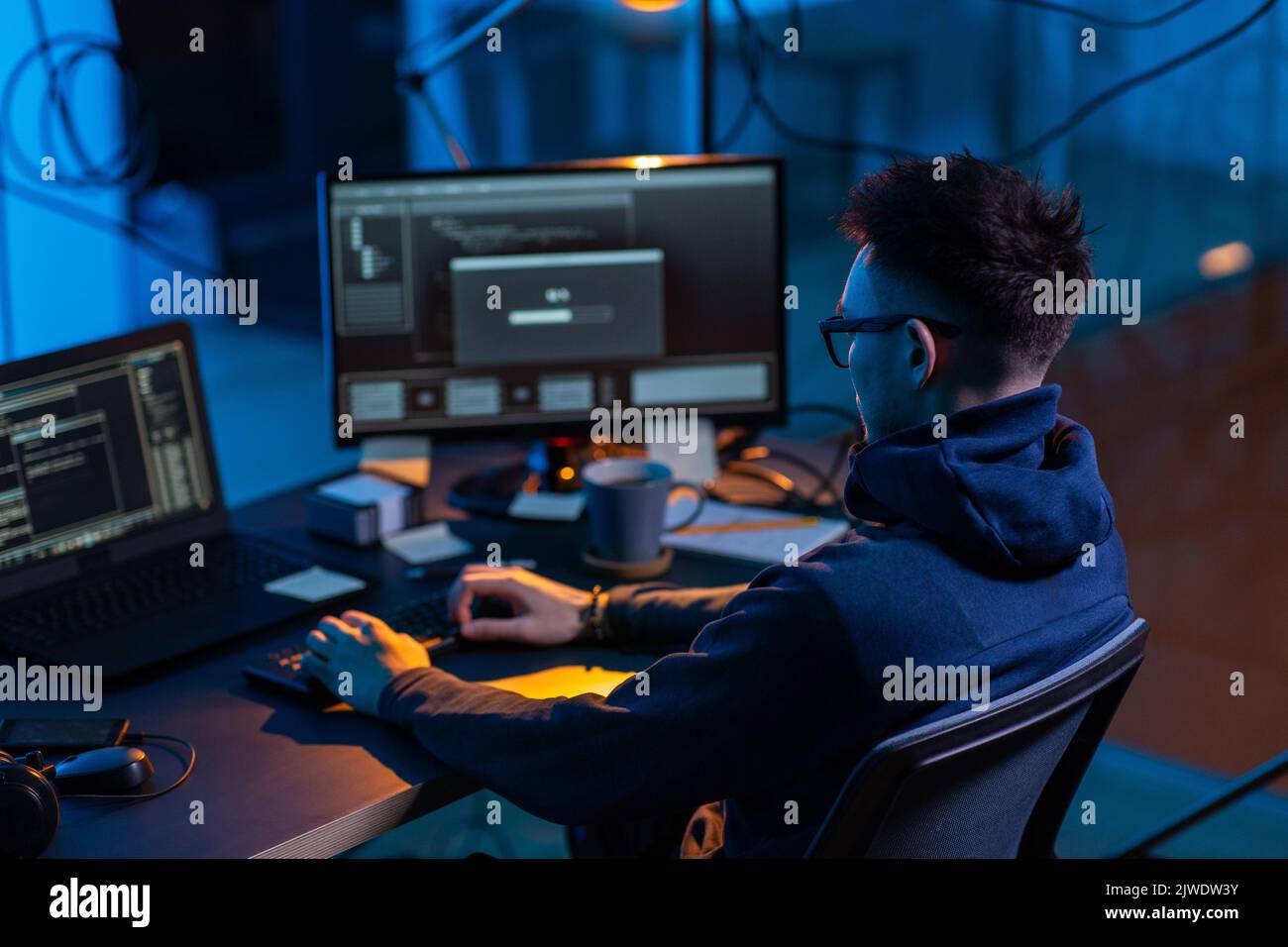 hacker using computer virus for cyber attack Stock Photo - Alamy