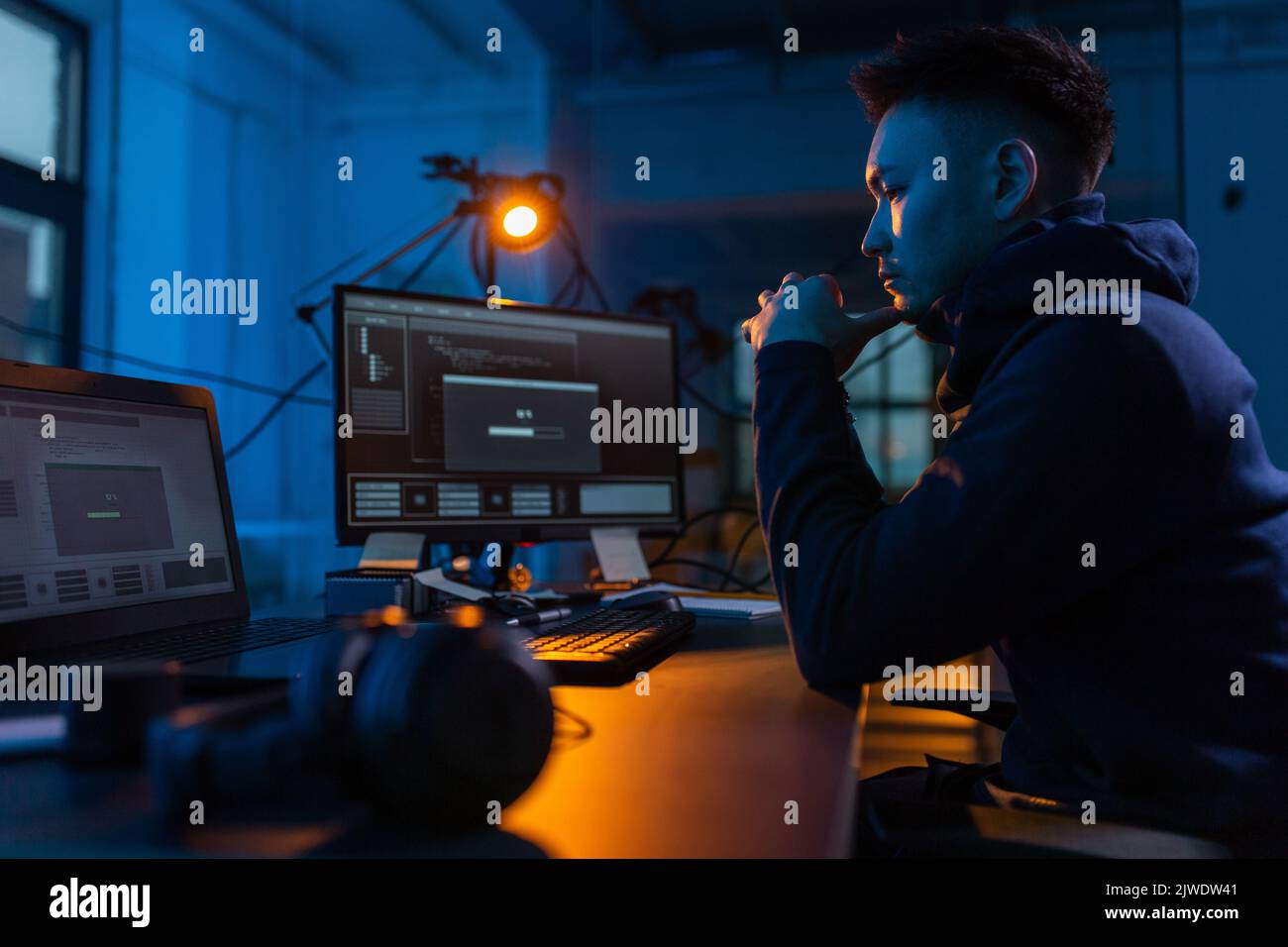 hacker using computer virus for cyber attack Stock Photo - Alamy
