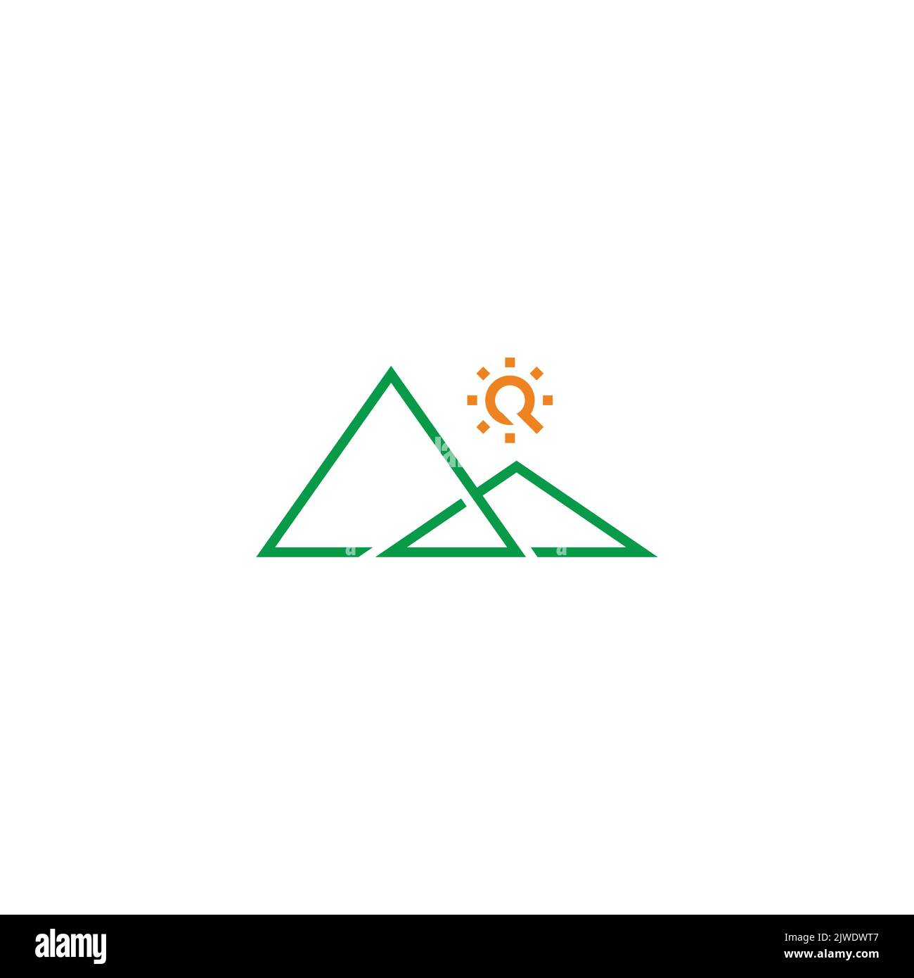 letter p line sun mountain thin logo vector Stock Vector Image & Art ...