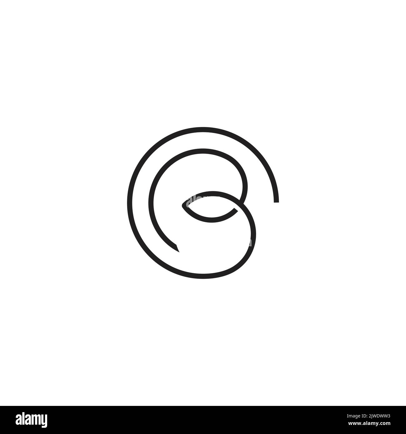 letter cb simple thin curves line circle logo vector Stock Vector Image & Art - Alamy