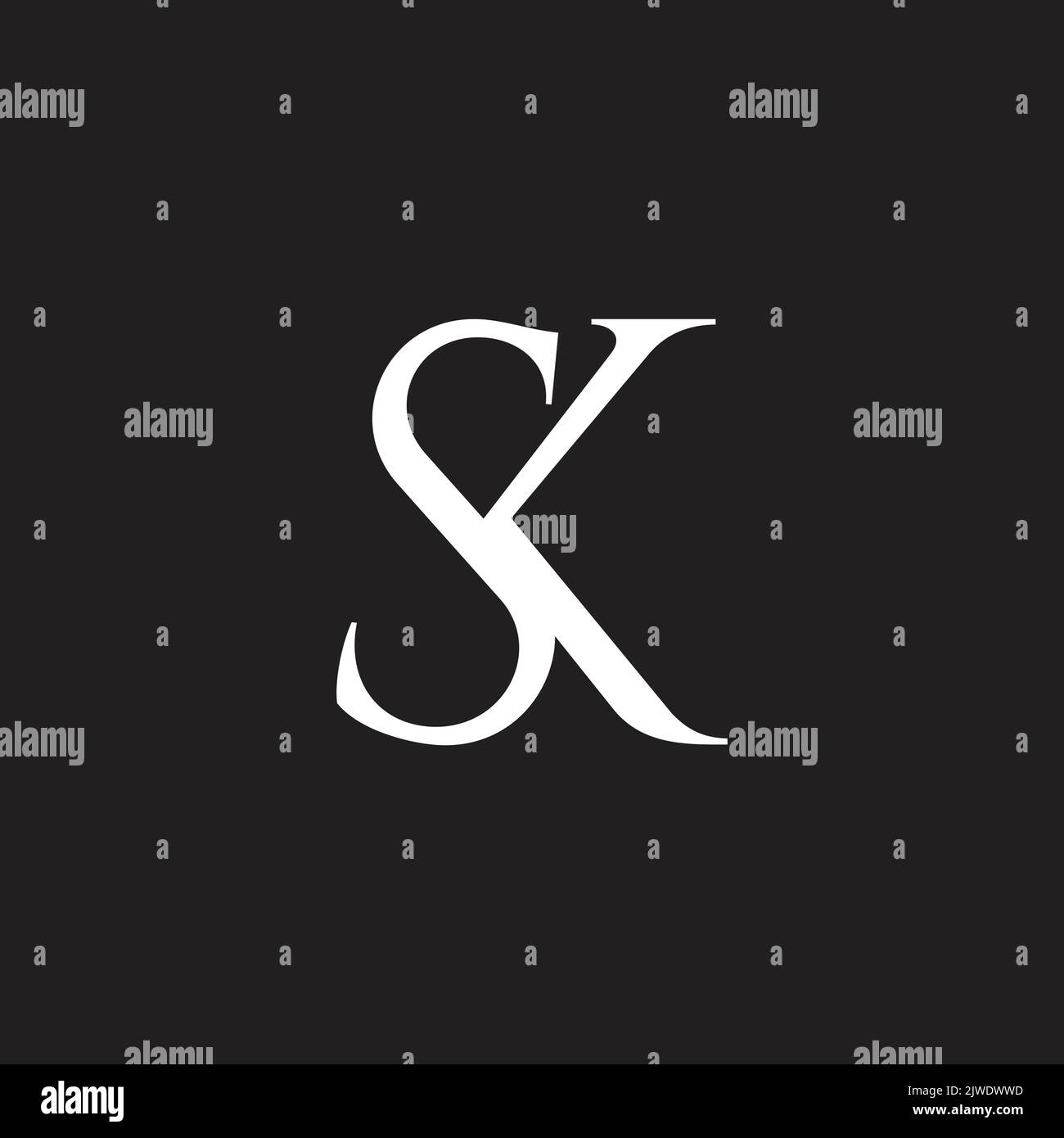 letter sk simple linked font logo vector Stock Vector Image & Art - Alamy
