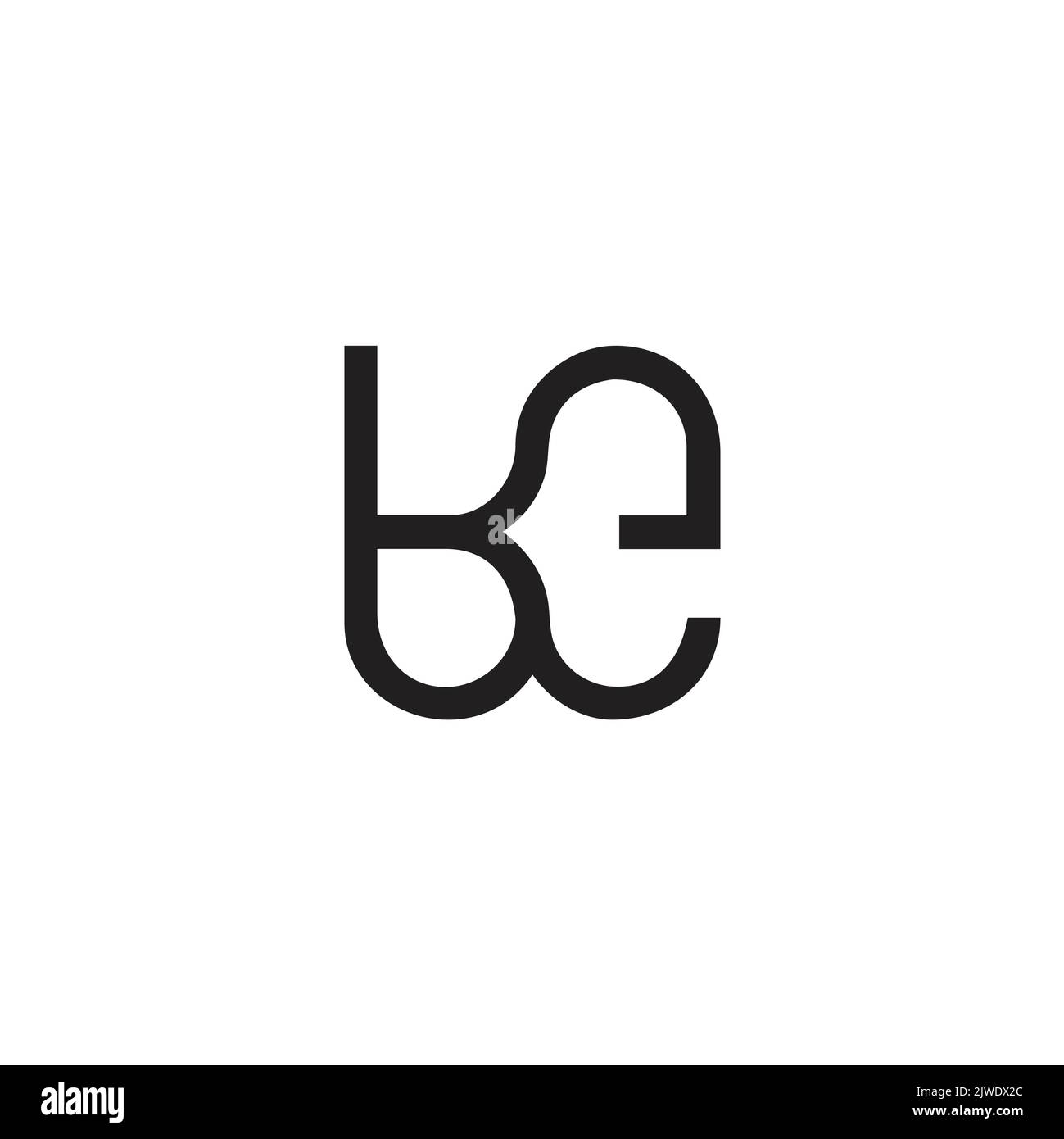 letter be oval font geometric logo vector Stock Vector Image & Art - Alamy