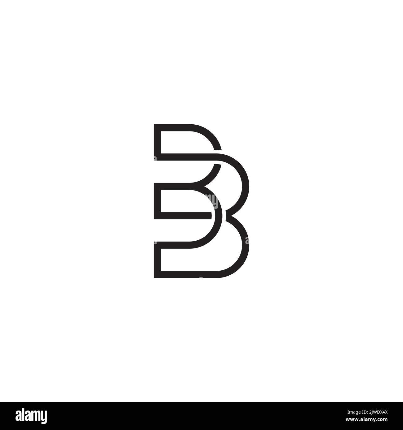 letter b simple linked linear logo vector Stock Vector Image & Art - Alamy
