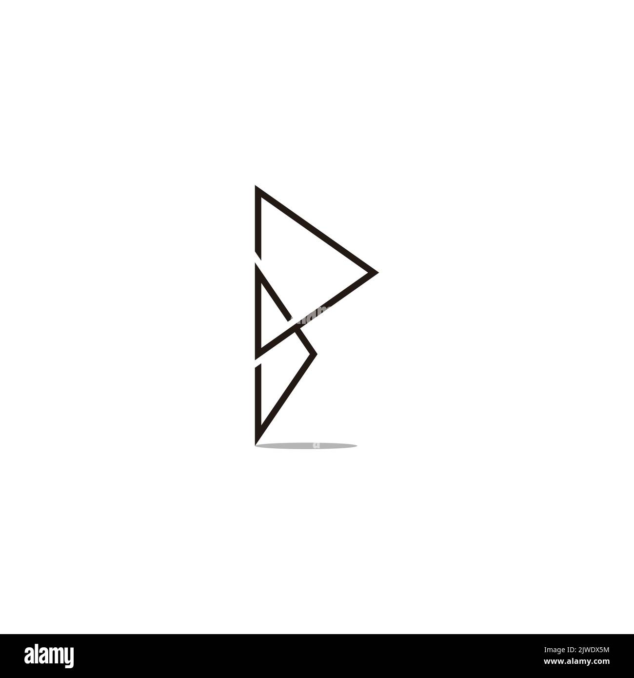 letter p linked triangle thin line logo vector Stock Vector Image & Art ...