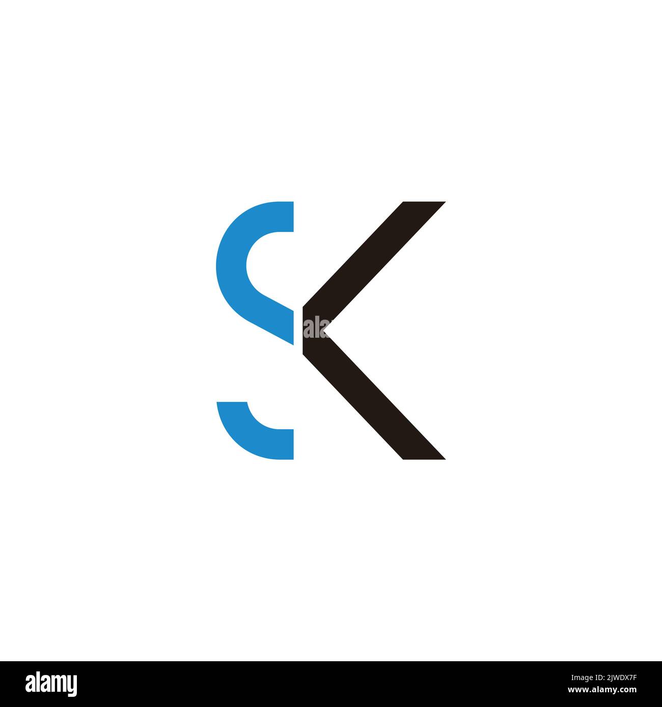 letter sk linked slice simple logo vector Stock Vector Image & Art - Alamy
