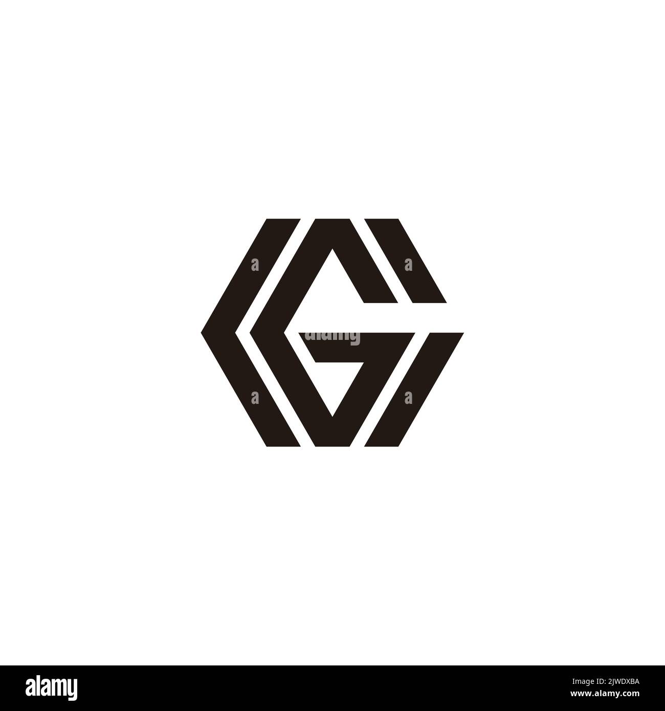 letter g stripes geometric hexagon logo vector Stock Vector Image & Art ...