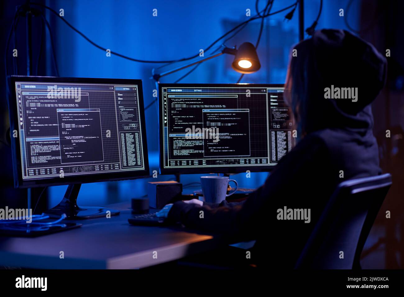 hacker using computer virus for cyber attack Stock Photo - Alamy