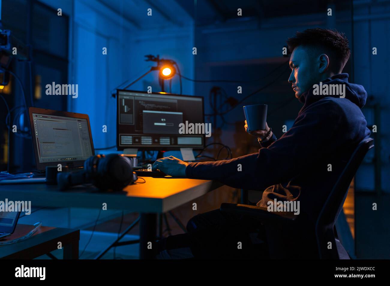 hacker using computer virus for cyber attack Stock Photo - Alamy