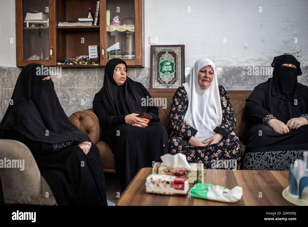 Umm Al Fahm, Israel. 05th Sep, 2022. Relatives mourn during the funeral ...