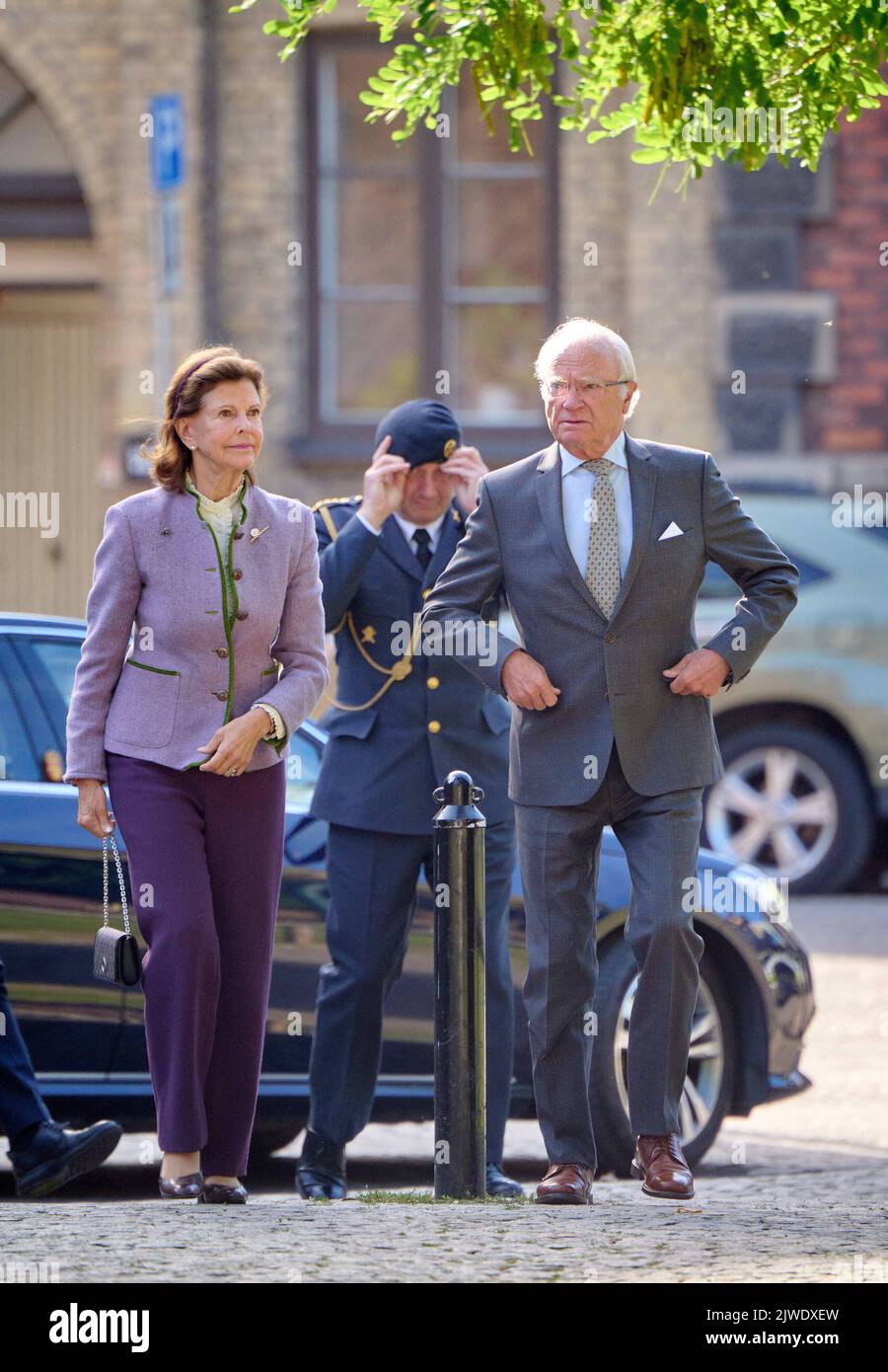 The Swedish Royal couple, King Carl XVI Gustaf and Queen Silvia visit the Historical Museum in ...