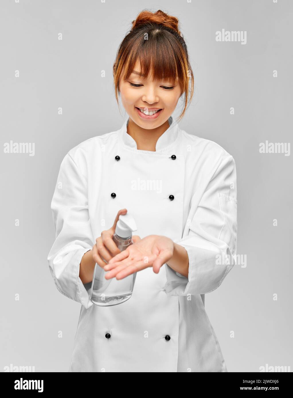 Woman applying antiseptic soap hi-res stock photography and images - Alamy