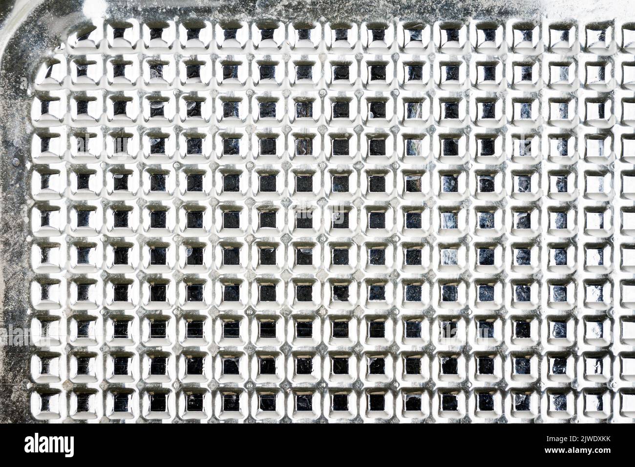 Silver plastic packaging food tray texture background Stock Photo - Alamy