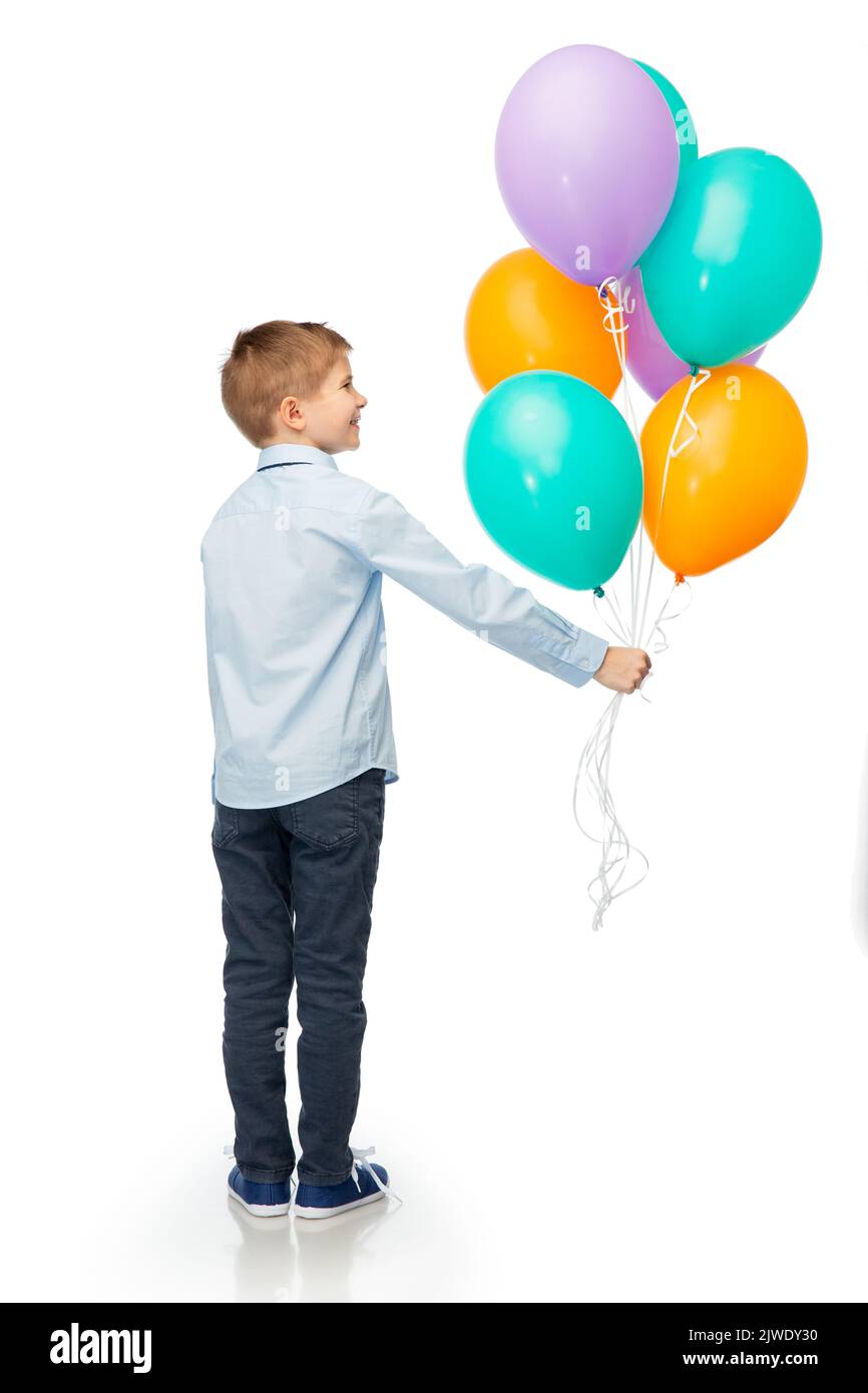 happy boy with balloons Stock Photo - Alamy