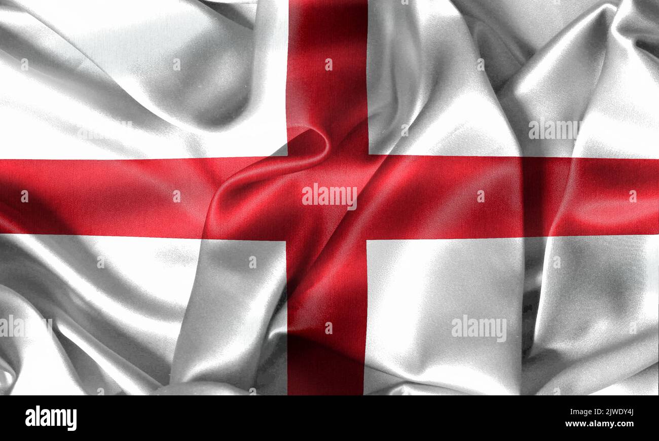 The flag of England with realistic waving fabric effect Stock Photo - Alamy