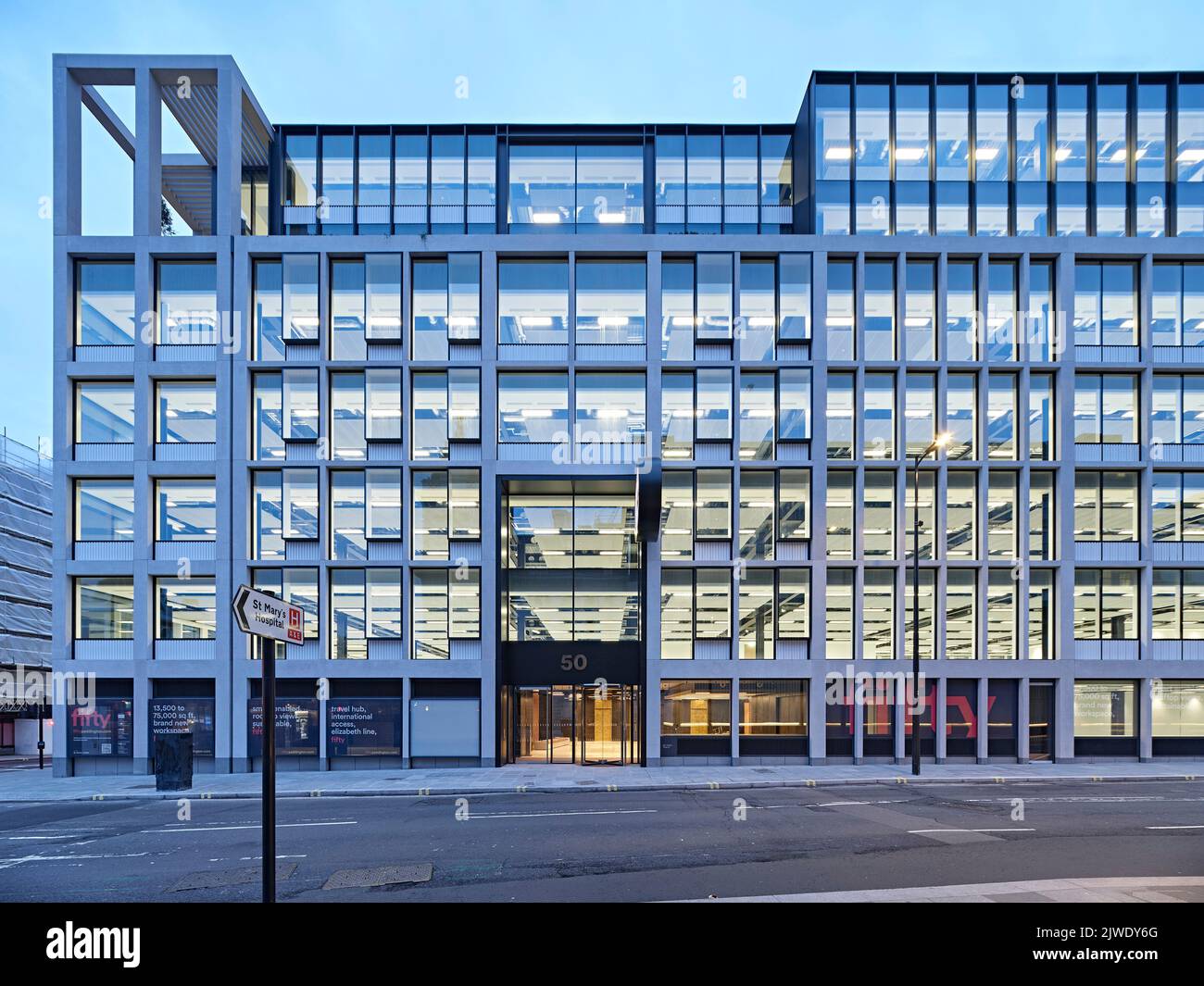 Front view of 50 Eastbourne Terrace at dusk. 50 Eastbourne Terrace ...