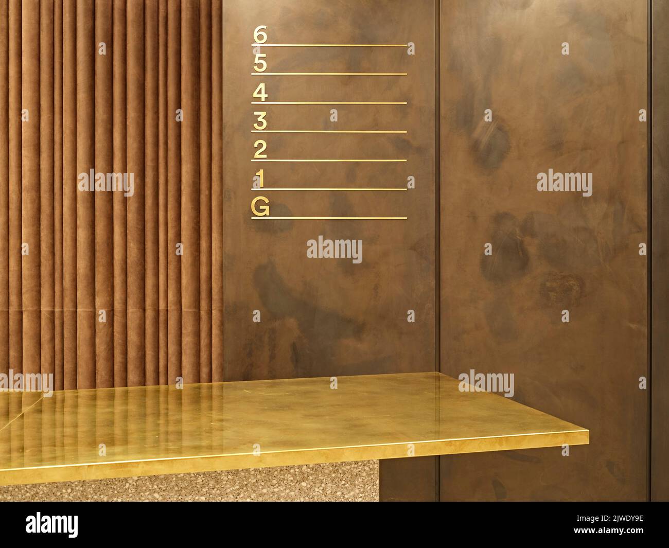 Reception desk detail with directory. 50 Eastbourne Terrace, London ...