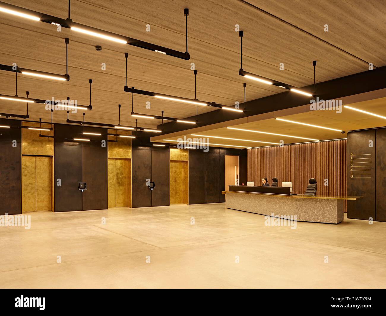 Reception desk with lift lobby. 50 Eastbourne Terrace, London, United ...