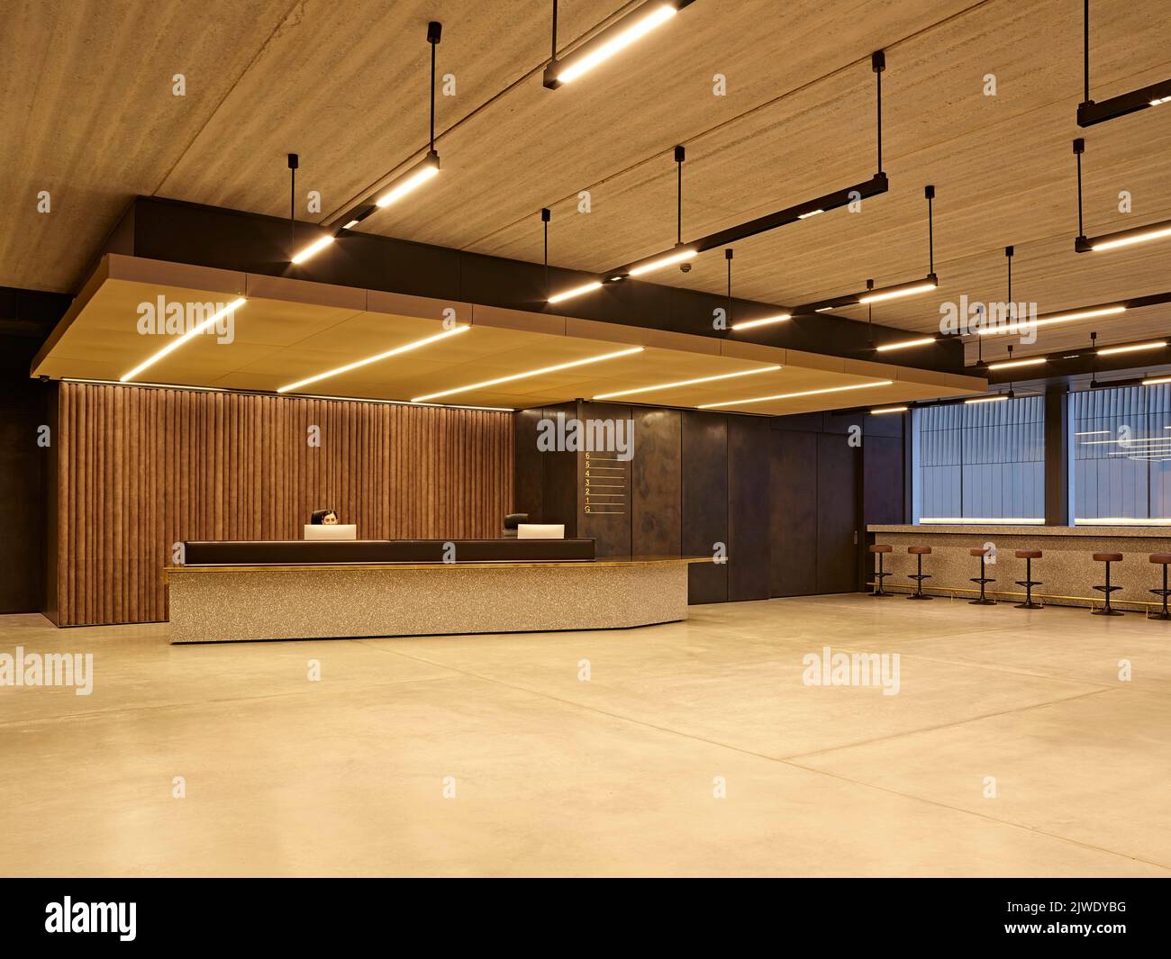 Reception with desk and window seating. 50 Eastbourne Terrace, London ...
