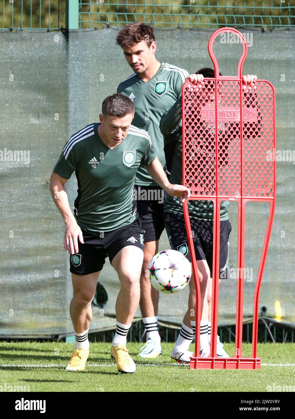 Celtic's Callum McGregor and team-mates during a training session at ...