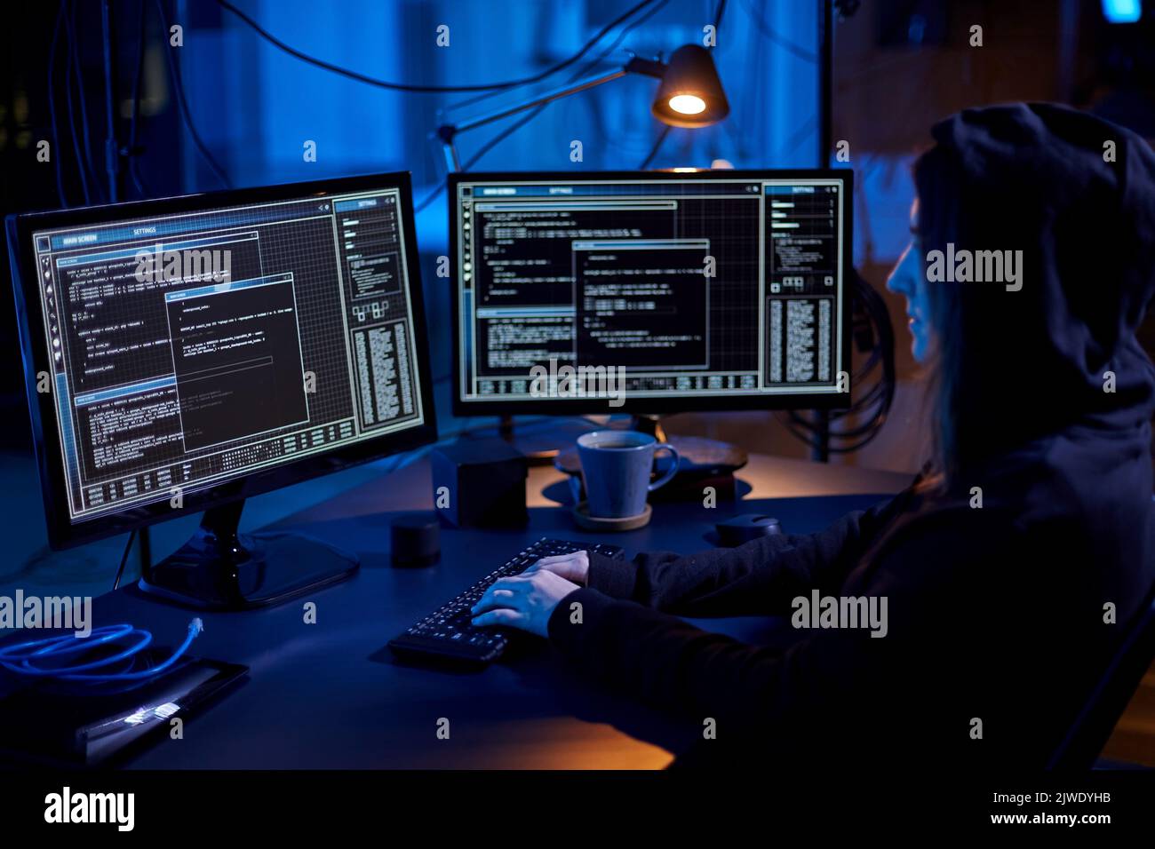 hacker using computer virus for cyber attack Stock Photo - Alamy