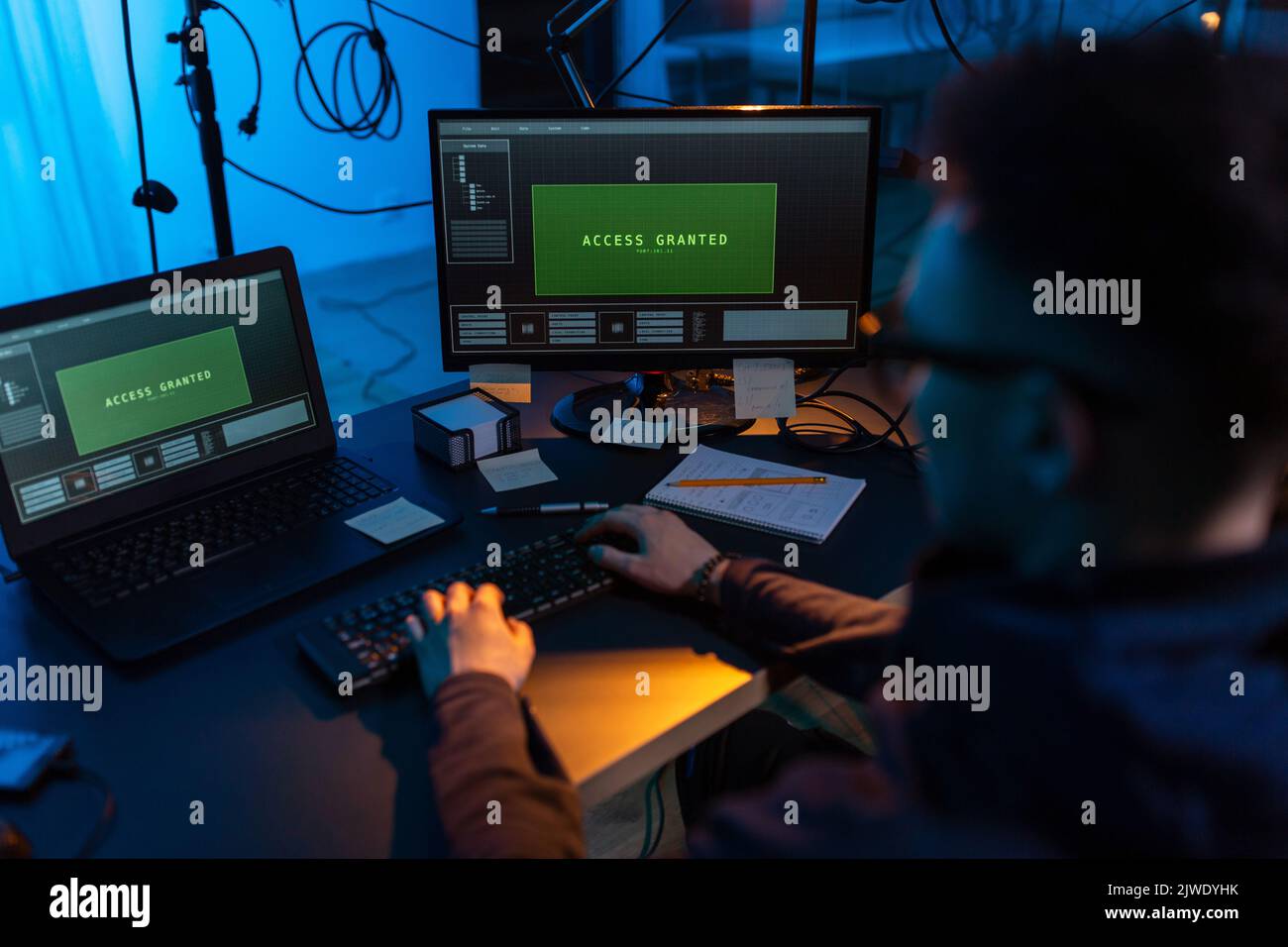 hacker using computer virus for cyber attack Stock Photo - Alamy