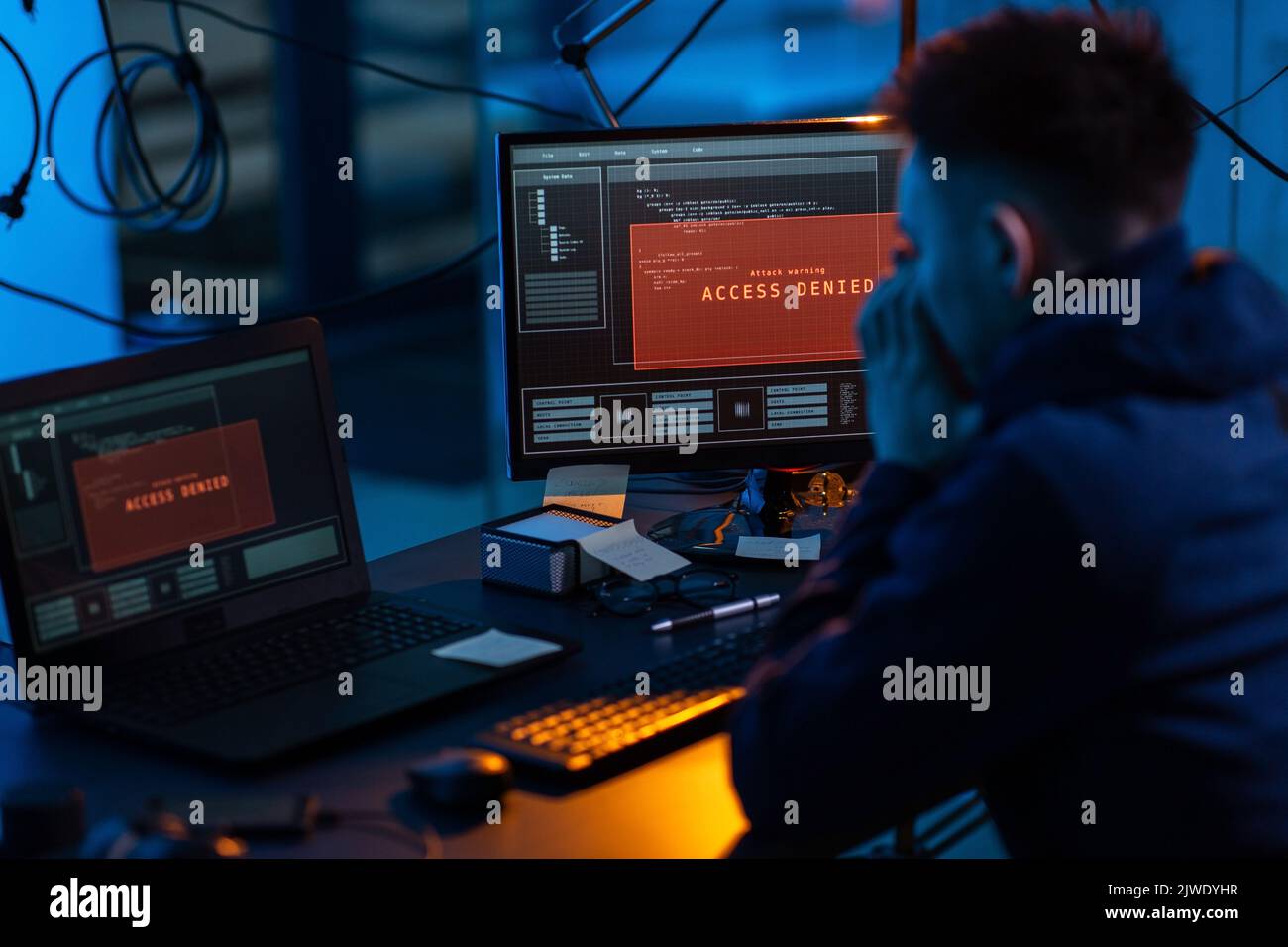 hacker using computer virus for cyber attack Stock Photo - Alamy