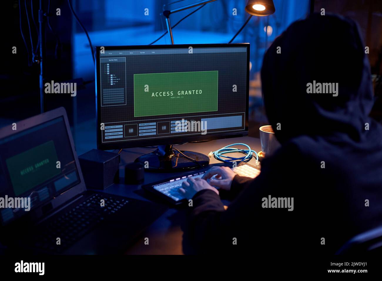 hacker using computer virus for cyber attack Stock Photo - Alamy