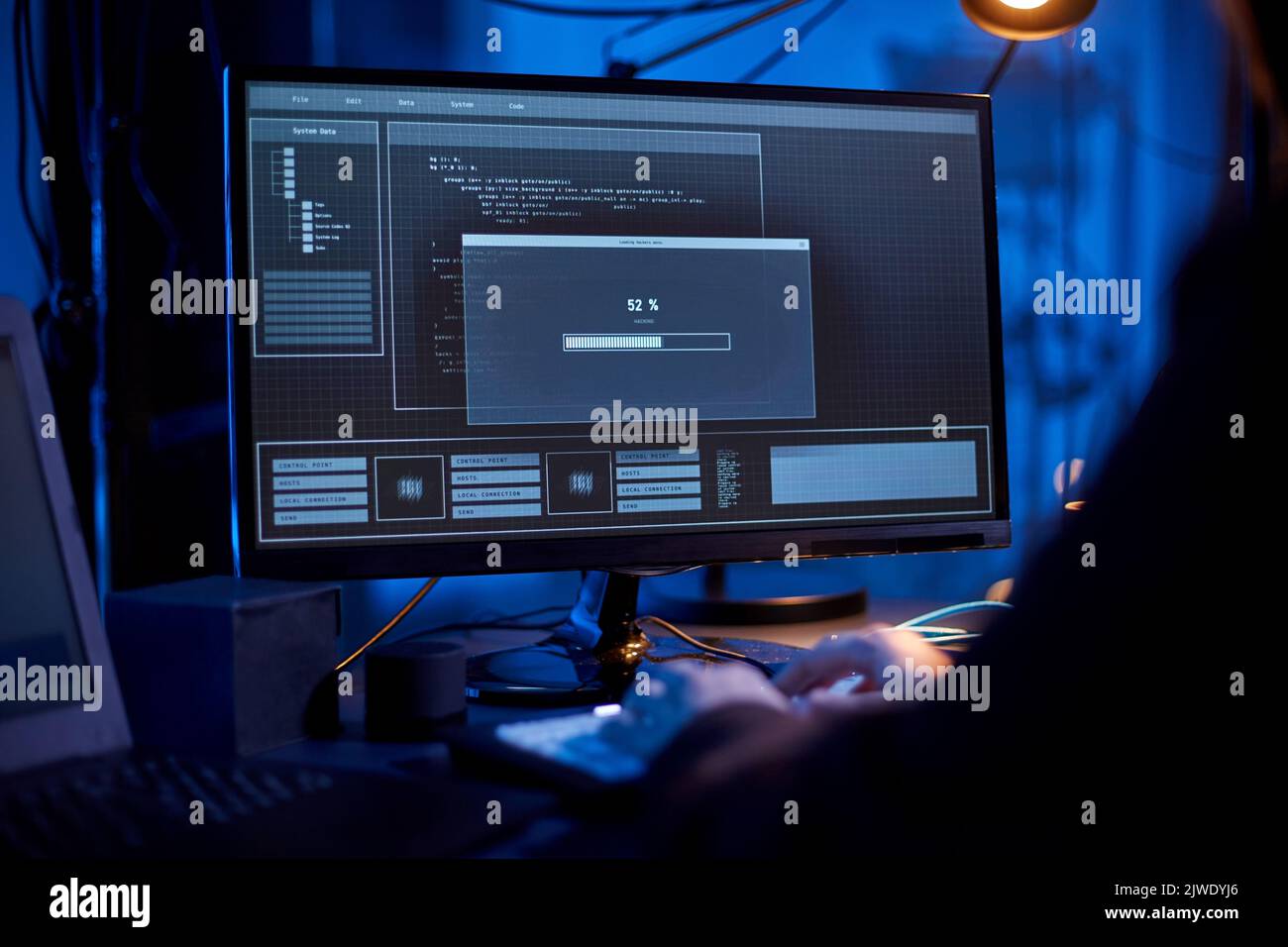 hacker using computer virus for cyber attack Stock Photo - Alamy