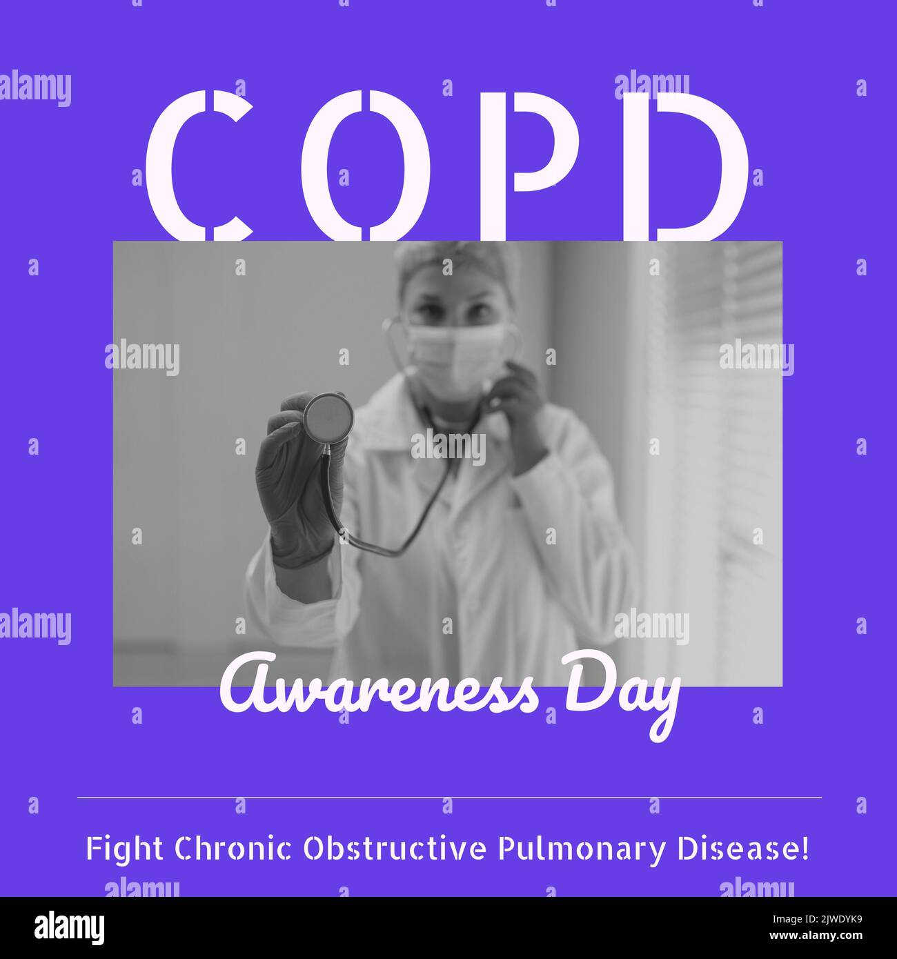 Composite of copd awareness day text and portrait of caucasian female ...