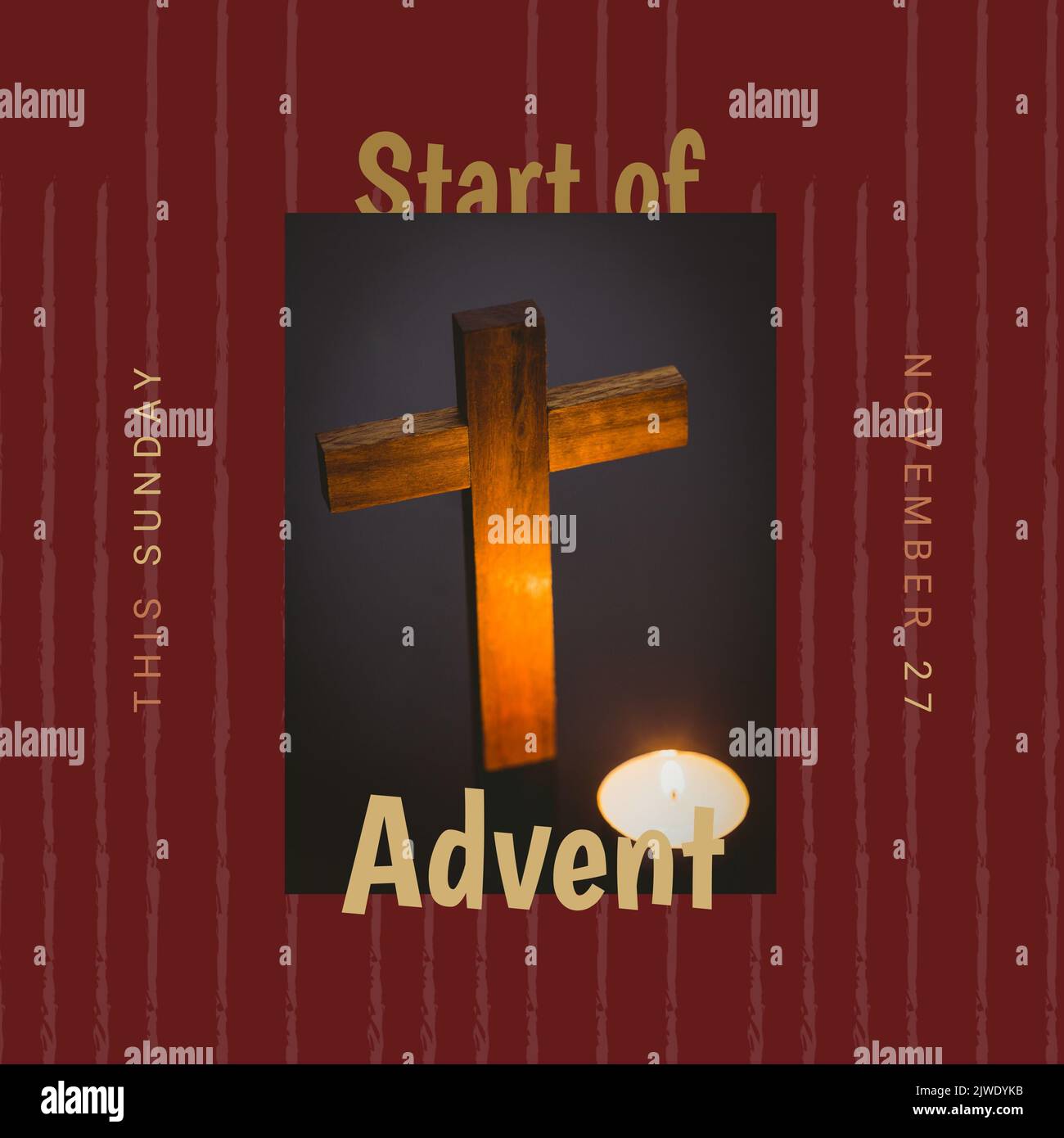 Composite of this sunday, start of advent and november 27 text and ...