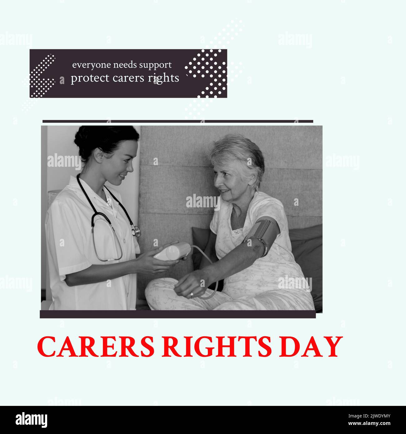 Composite of everyone needs support and carers rights day text over ...