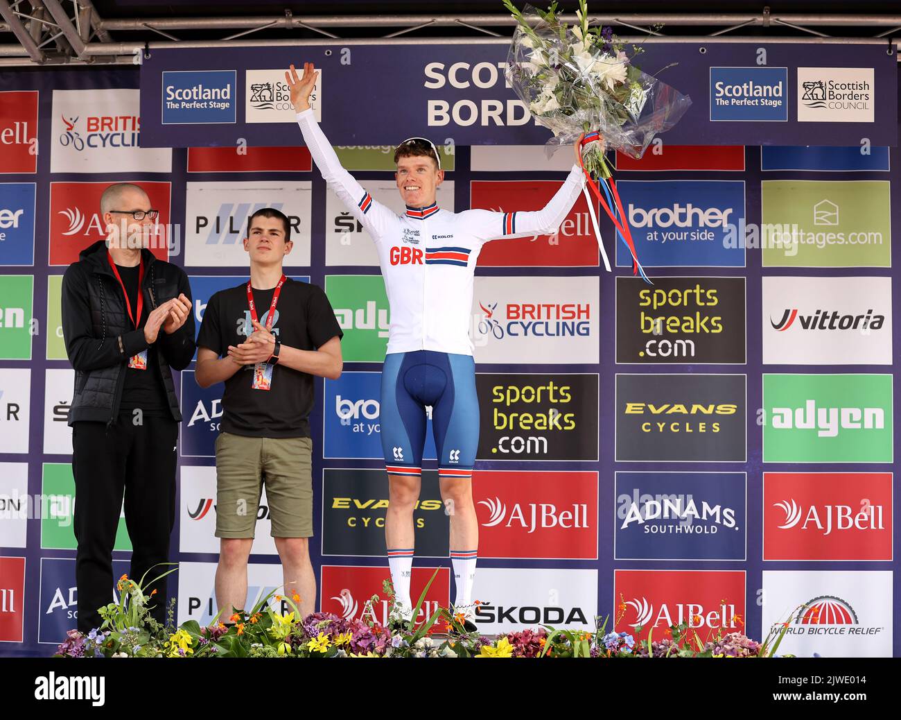 Best British rider Jake Stewart of Team Great Britain on the podium ...