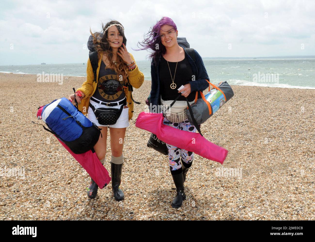 BETH CARUANA AND LAUREN WATERS FROM SOUTHAMPTON ON SOUTHSEA BEACH ...